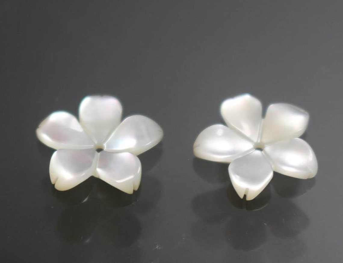 100pcs Natural MOP Shell Flower Beads,white Shell Flower Beads,6mm 8mm ...