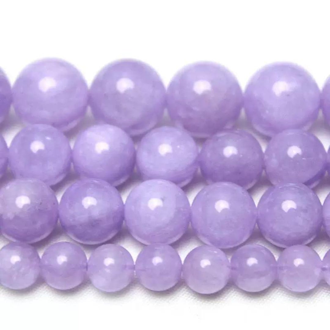 4mm-12mm Natural Purple Jadeite Jade Smooth Round Beads, Purple Jade ...