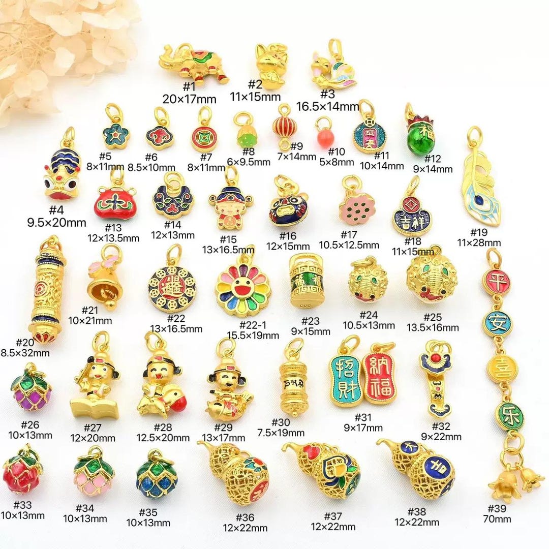 5 Pcs Ancient Method Gold Oil-drip Six True Words, Awakening Lion ...