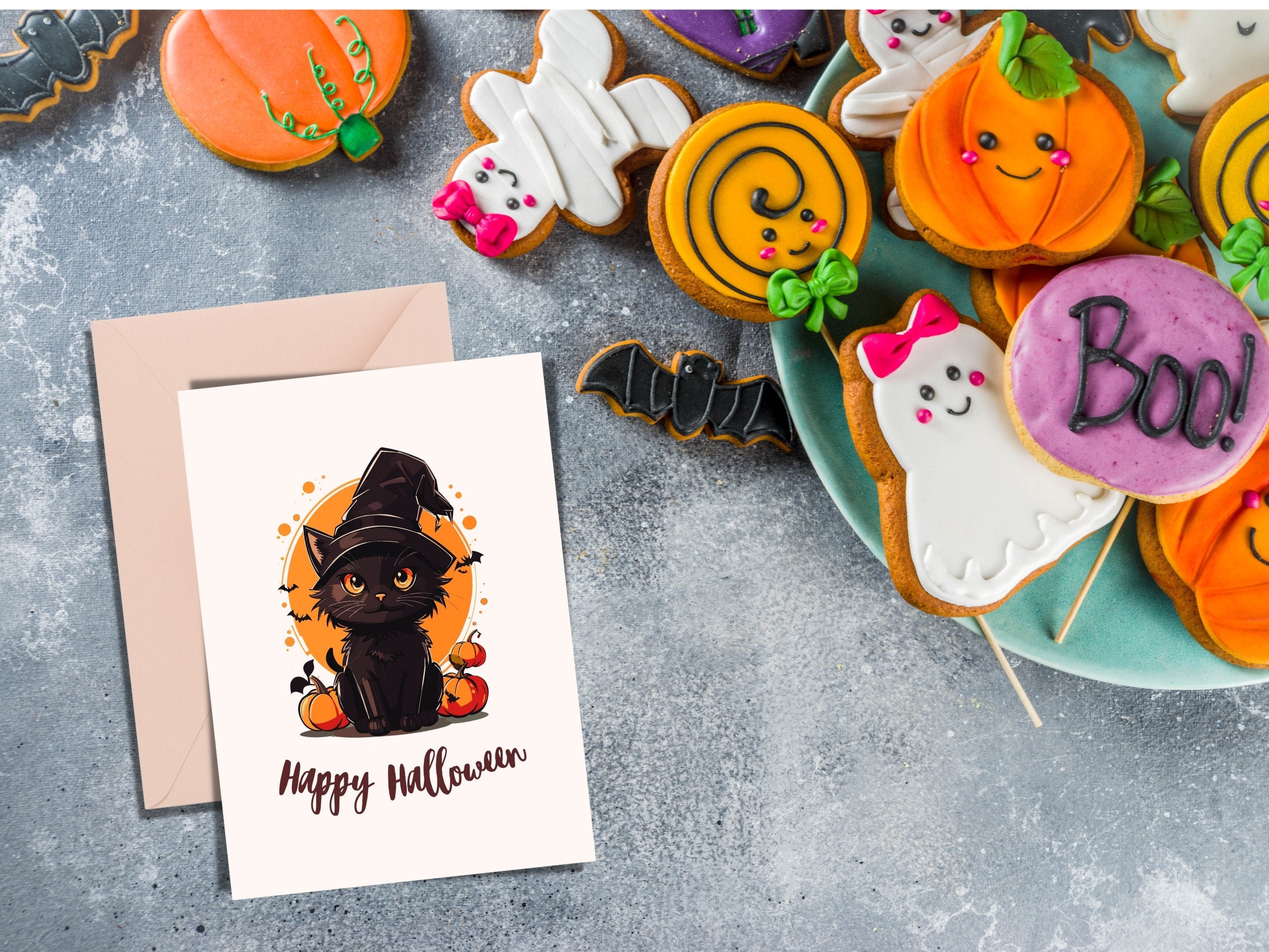 Halloween Card PRINTABLE Printable Halloween Cards Happy - Etsy