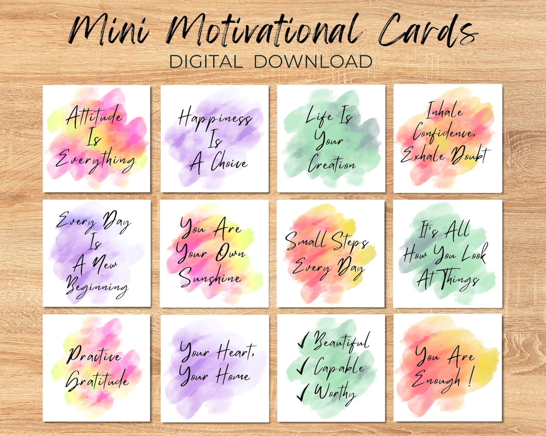 Printable Mini Affirmation Cards: Watercolor Inspiration (PDF) - Etsy