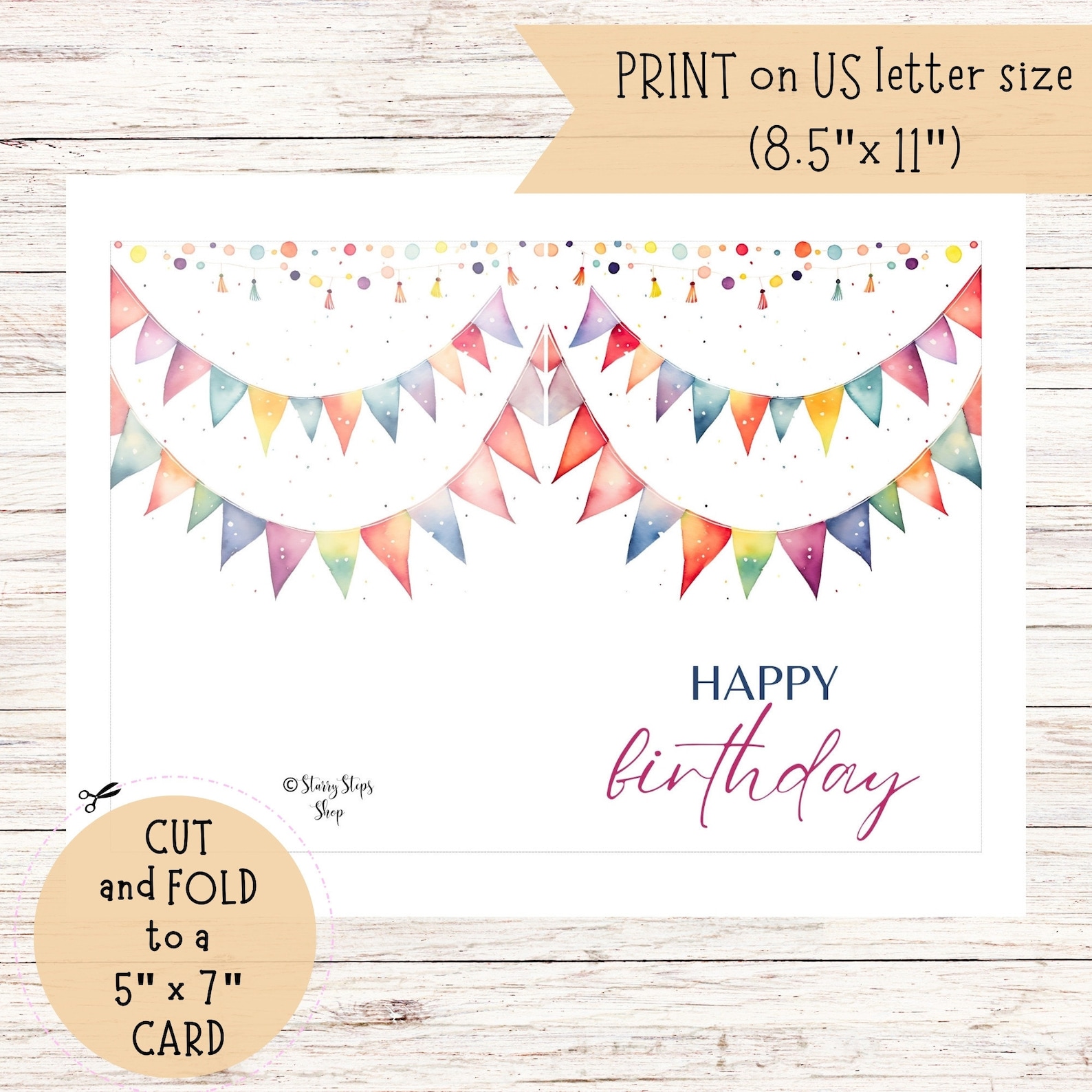 Happy Birthday Printable Card / Printable Birthday Card / Instant ...