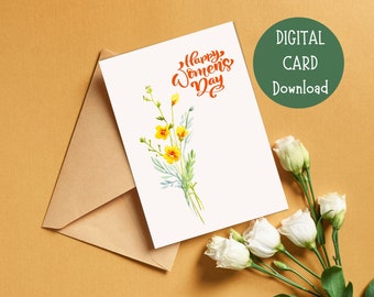 Printable Women's Day Card, International Women's Day Card, Digital ...