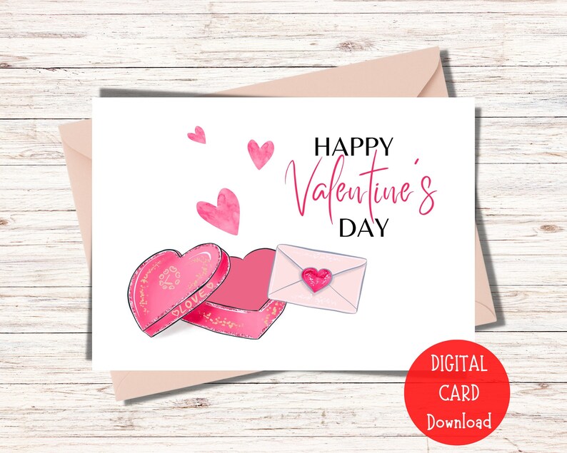 Happy Valentine's Day Printable Card | Valentine Card With Heart Candy ...