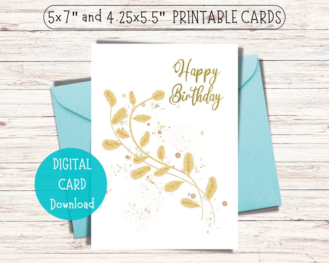 Happy Birthday Printable Cards / Printable Birthday Cards / Digital ...