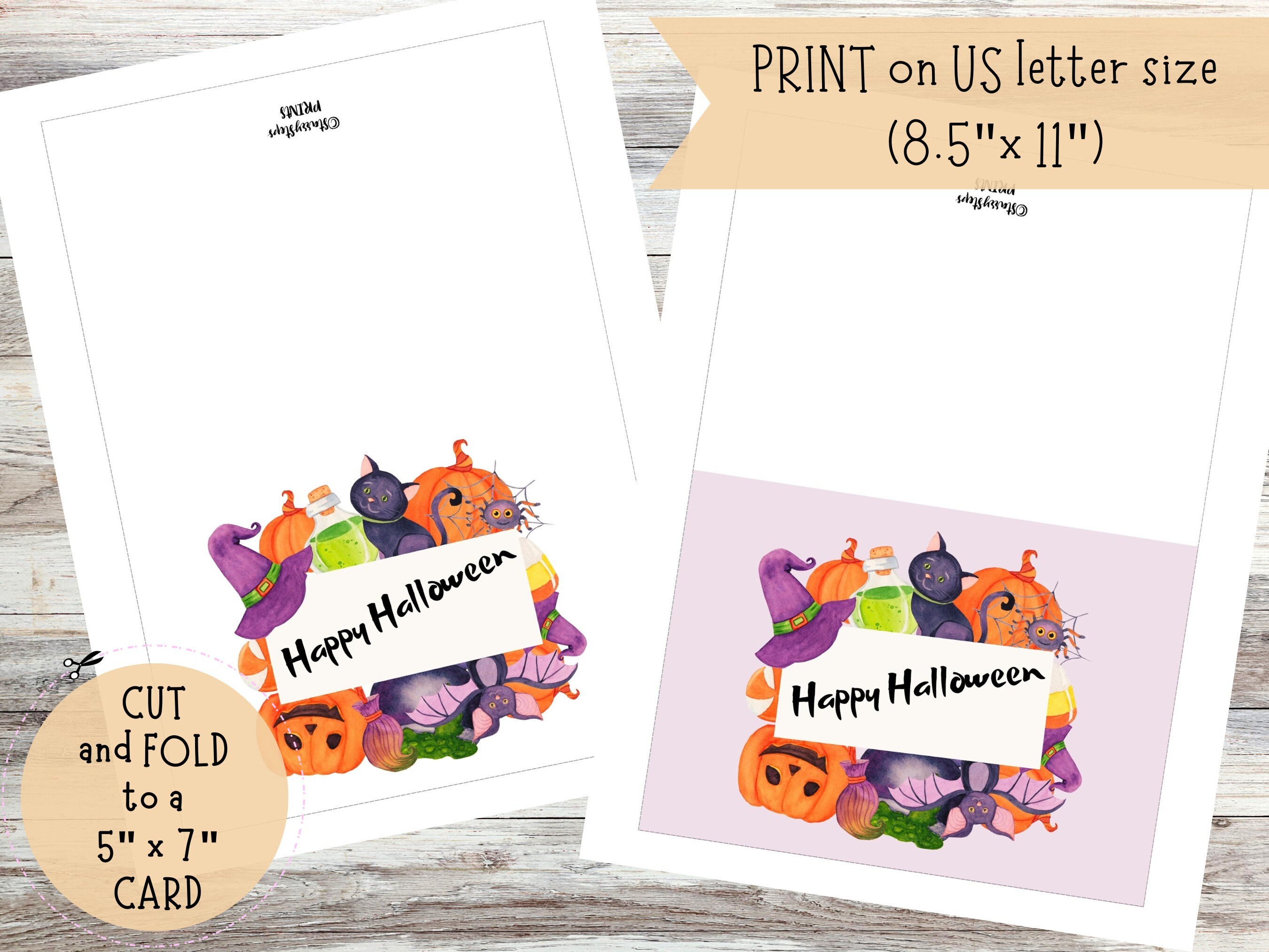 Halloween Card Printable, Printable Halloween Cards, Happy Halloween ...