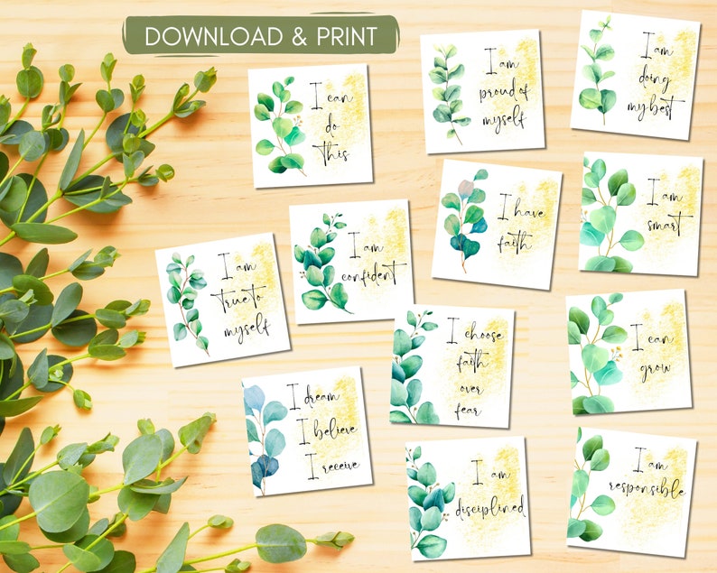 Motivational Mini Cards, Printable Affirmation Cards, Encouragement and ...