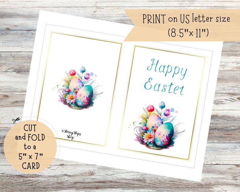 Printable Easter Card, Printable Card, Digital Download, Digital Easter ...