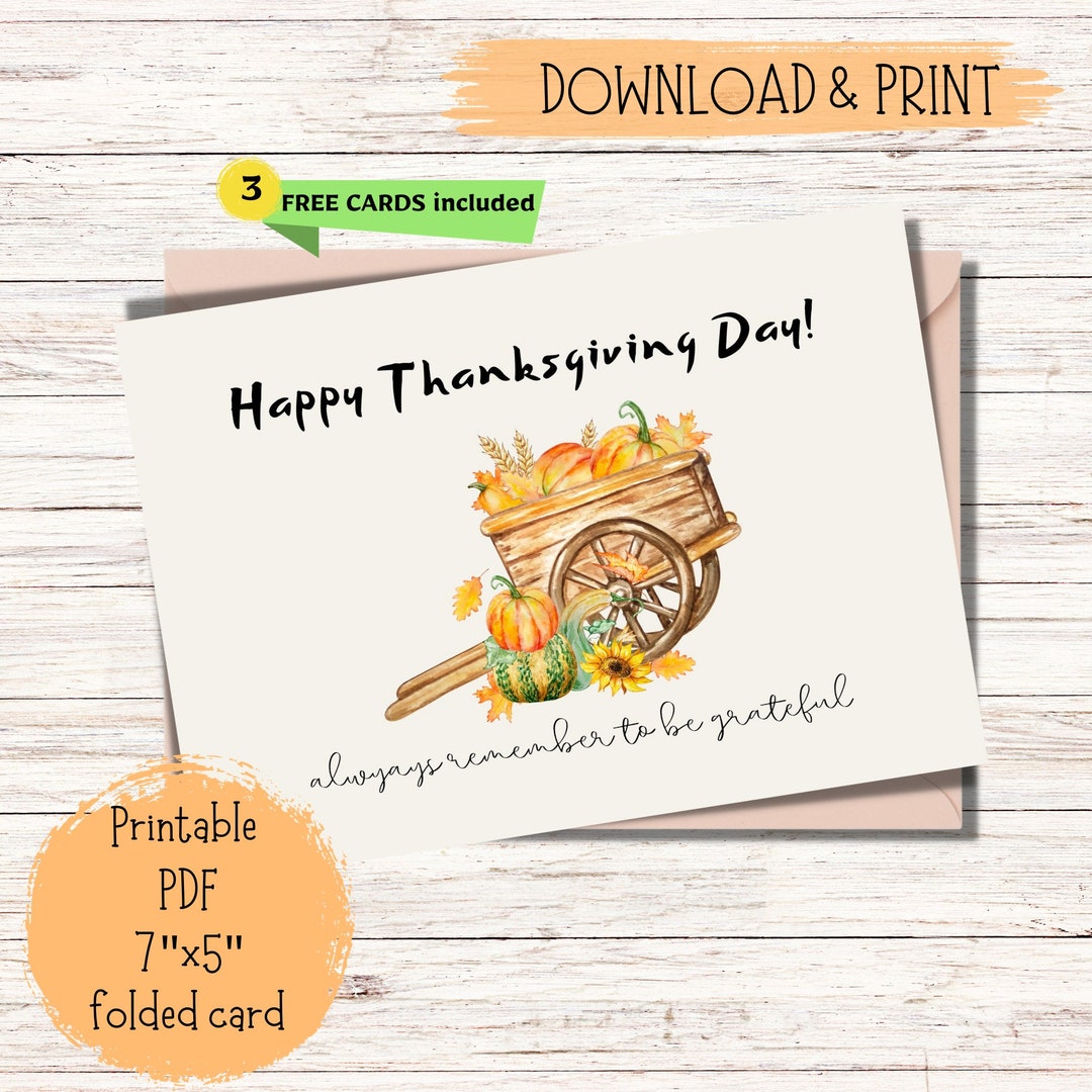 Happy Thanksgiving Card Printable, Happy Thanksgiving Card, Card With ...