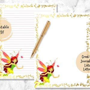 Fairy Printable Stationery, Lined Printable Paper, Blank Paper ...
