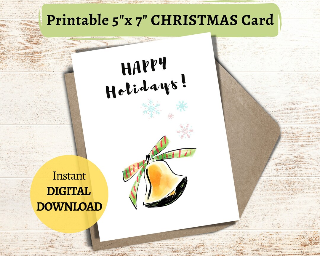 Christmas Card, Printable Christmas Card, Digital Download, 5x7 ...