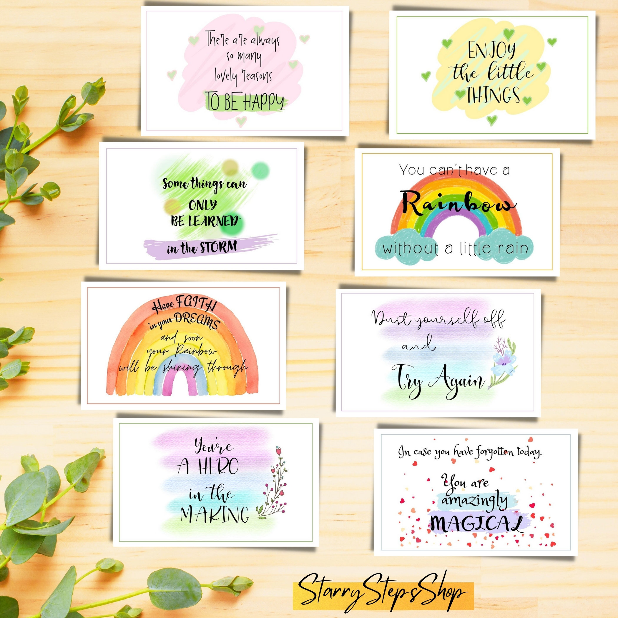 Printable Encouragement Mini Cards, Mini Card Set, Affirmation Cards ...