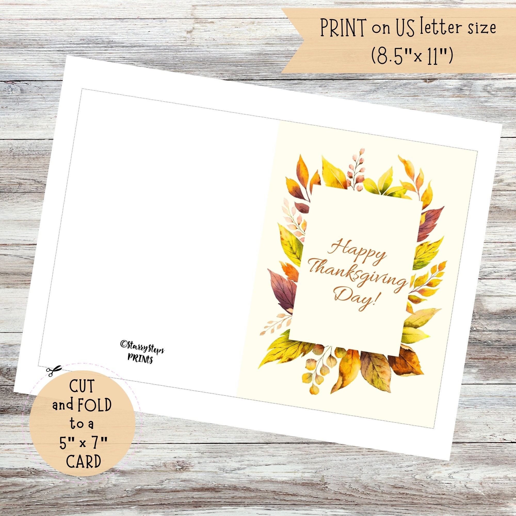 Printable Thanksgiving Card, Happy Thanksgiving Card, Thanksgiving Card ...