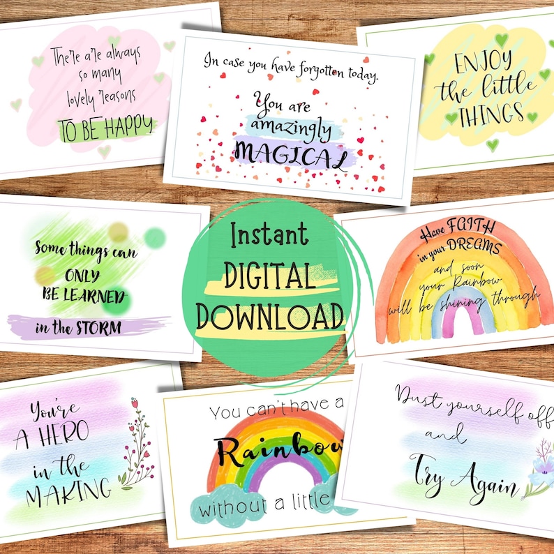 Printable Encouragement Mini Cards, Mini Card Set, Affirmation Cards ...