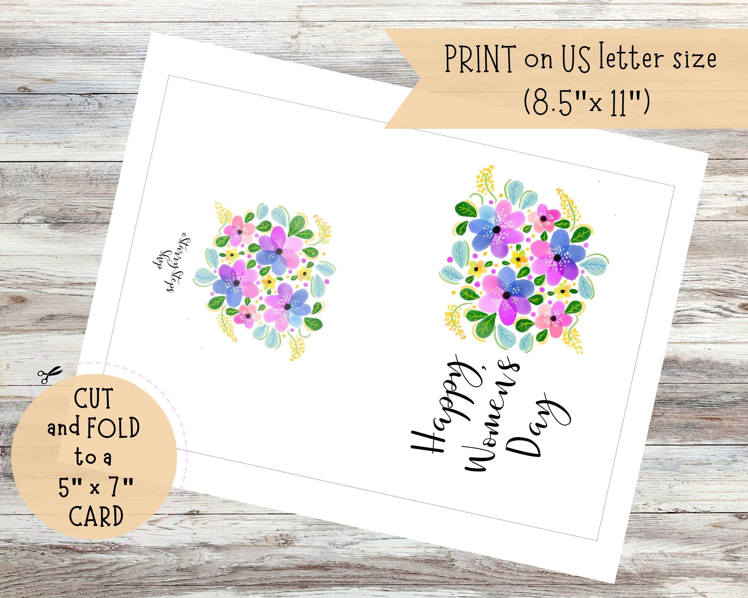Printable Happy Women's Day Card, Digital Women's Day Card, Digital ...