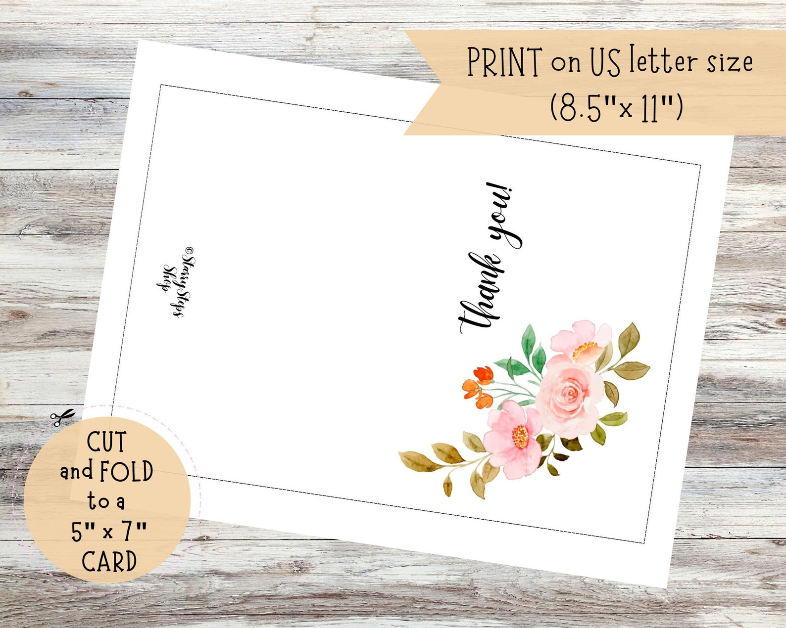 Thank You Digital Printable Card | Thank You Printable Card | Digital ...
