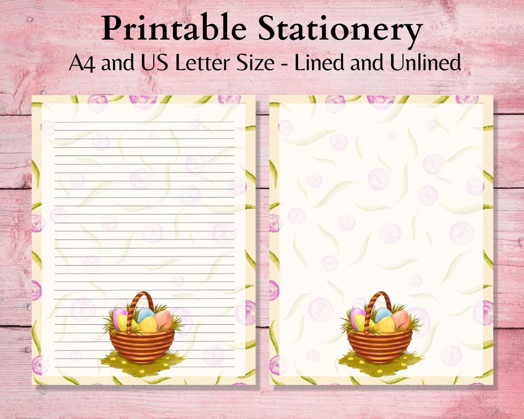 Printable Easter Stationery, Lined Printable Paper, Blank Paper ...