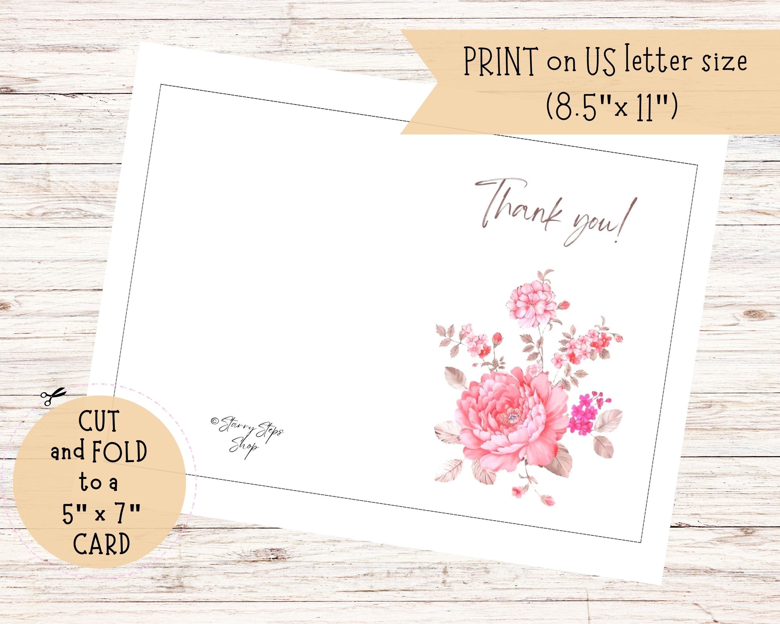 Printable Thank You Card, Digital Download, Digital Thank You Card ...