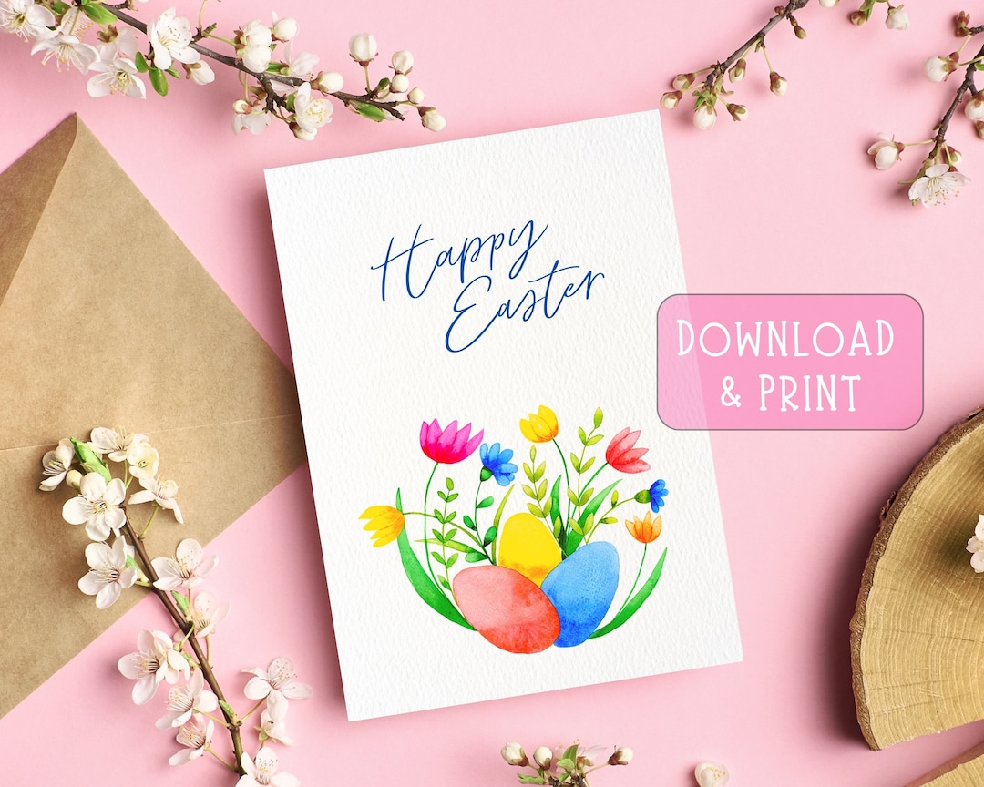 Printable Easter Card, Printable Card, Digital Download, Digital Easter ...