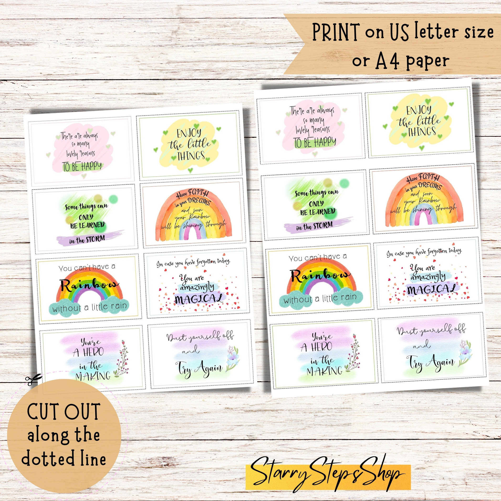 Printable Encouragement Mini Cards, Mini Card Set, Affirmation Cards ...