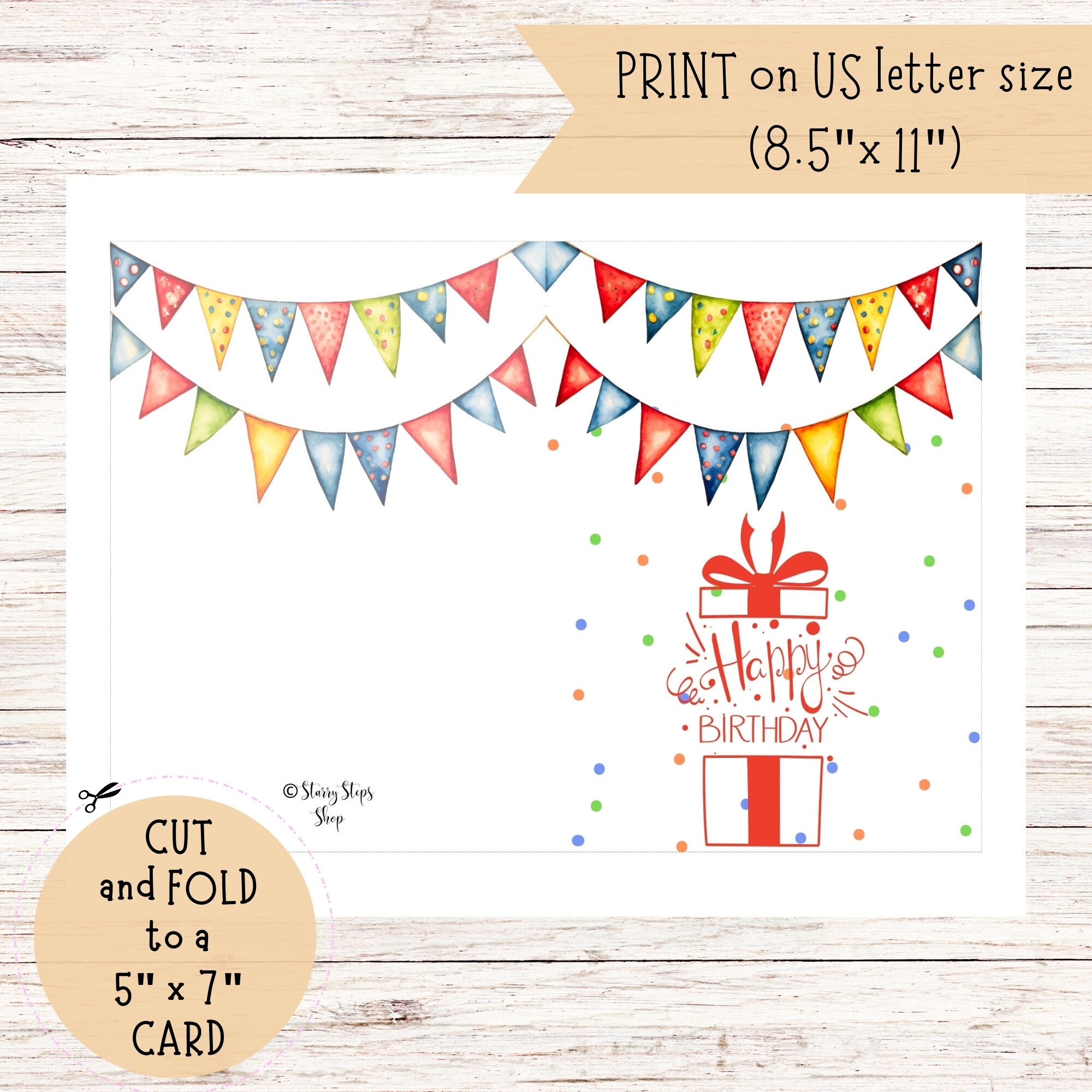 Happy Birthday Printable Card / Printable Birthday Card / Instant ...