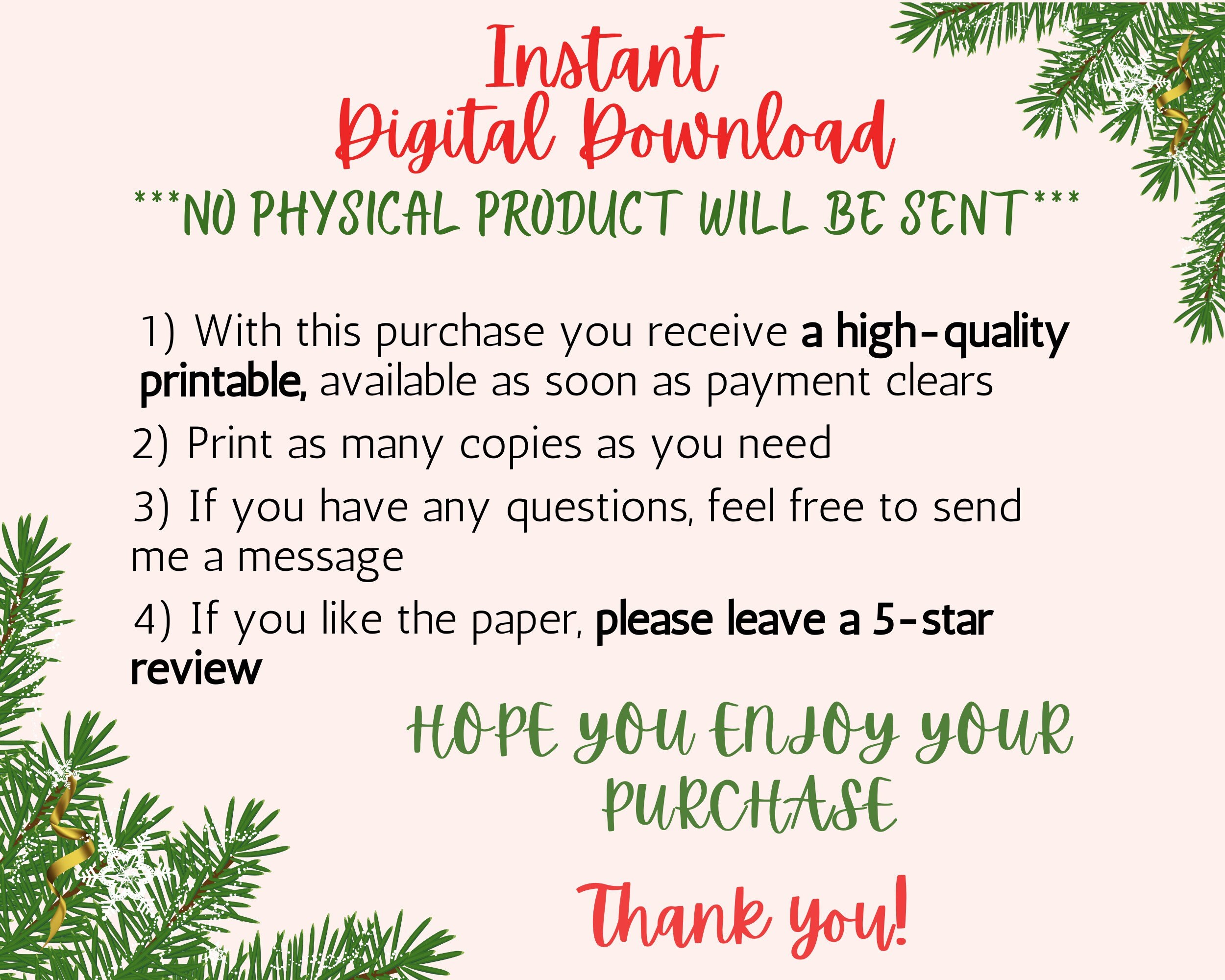 Lined and Unlined Printable Christmas Paper, Winter Printable ...