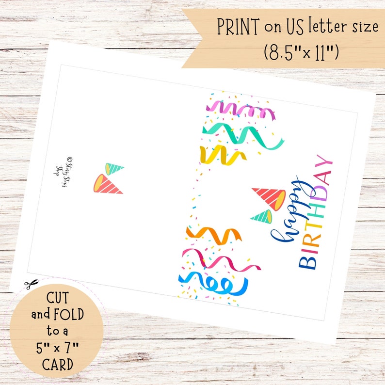 Set of 2 Printable Birthday Cards / Happy Birthday Card / Printable ...