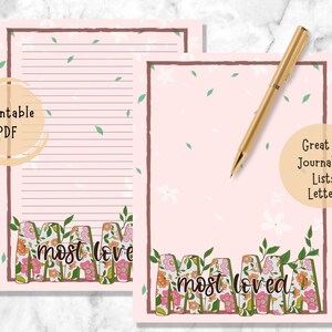 Mother's Day Printable Stationery Lined Printable Paper - Etsy
