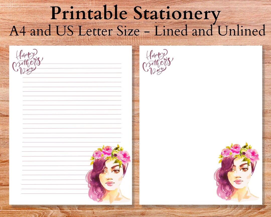 Mother's Day Printable Stationery Lined Printable Paper - Etsy