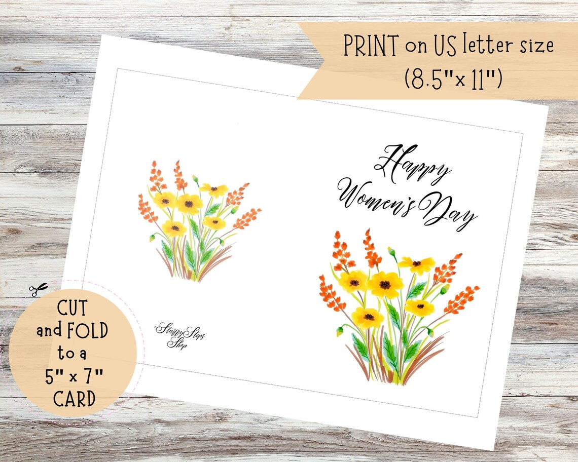 Printable Women's Day Card, International Women's Day Card, Digital ...