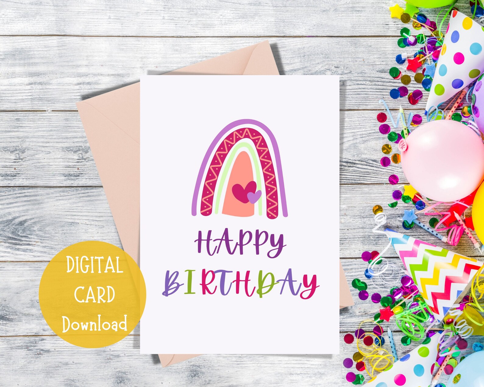 Printable Birthday Card, Printable Card, Digital Download, Digital ...