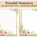 Floral Stationery: Printable Rose Letter Paper (digital Download) - Etsy