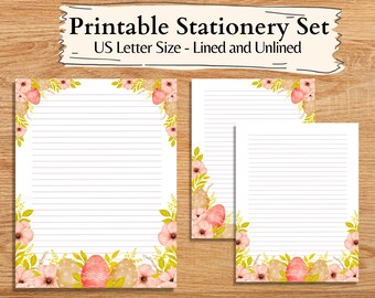 Printable Easter Stationery, Lined Printable Paper, Blank Paper ...