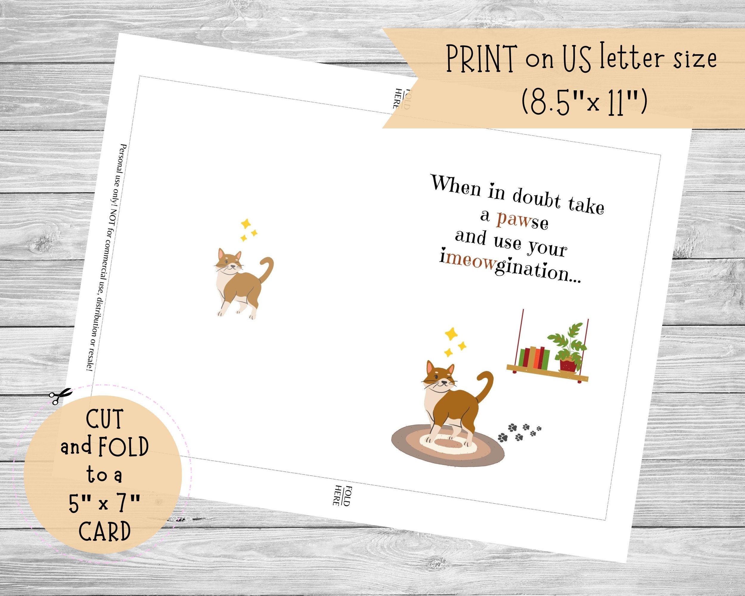 Funny Cat Birthday Card, Happy Meow Card, Printable Birthday Cat Cards ...