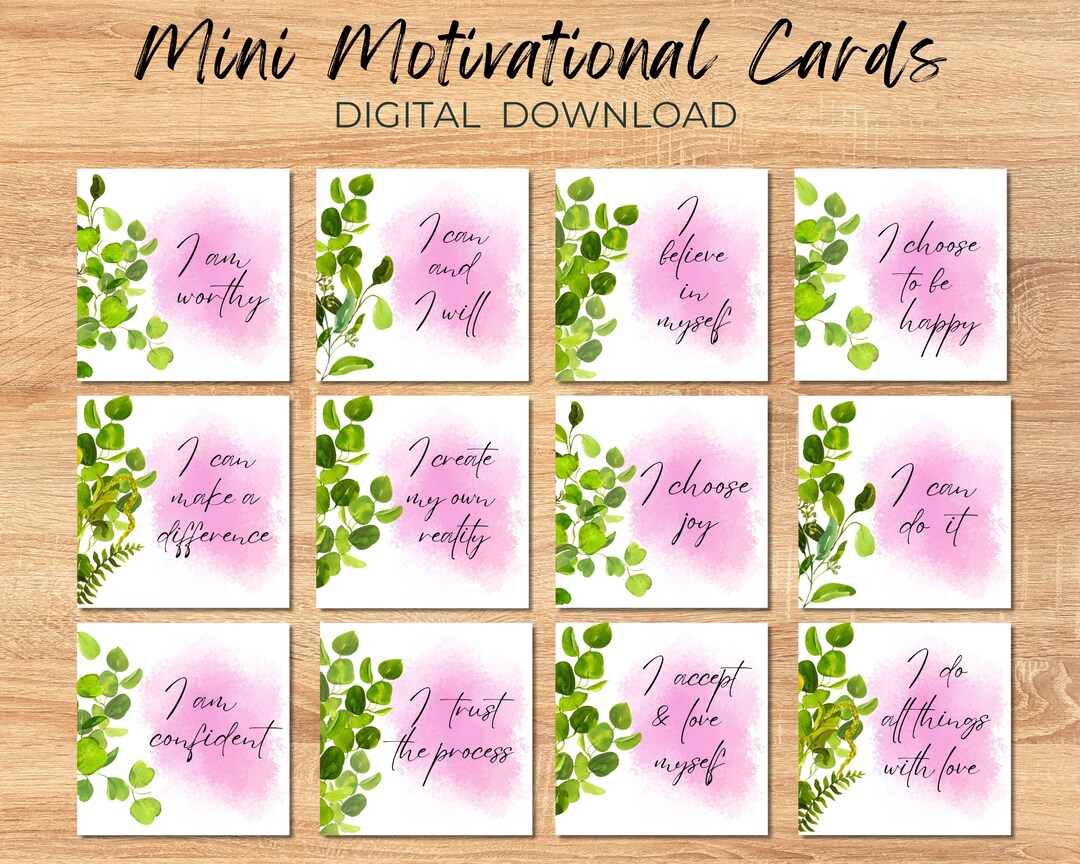 Watercolor Mini Affirmation Cards: Positive Inspiration (digital ...