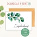Printable Congratulations Card, Congratulations Card Printable, Green ...