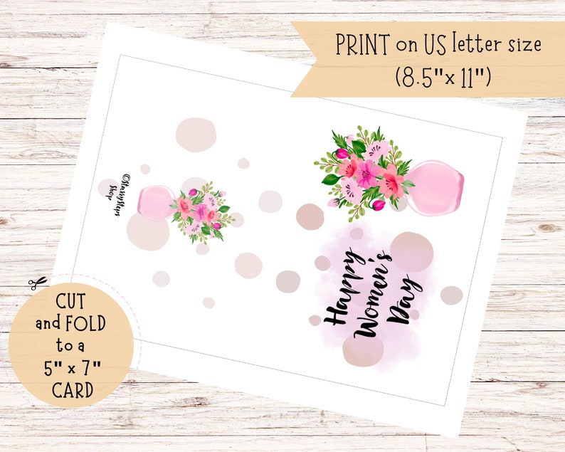 Printable Women's Day Card, Digital Happy Women's Day Card, Digital ...