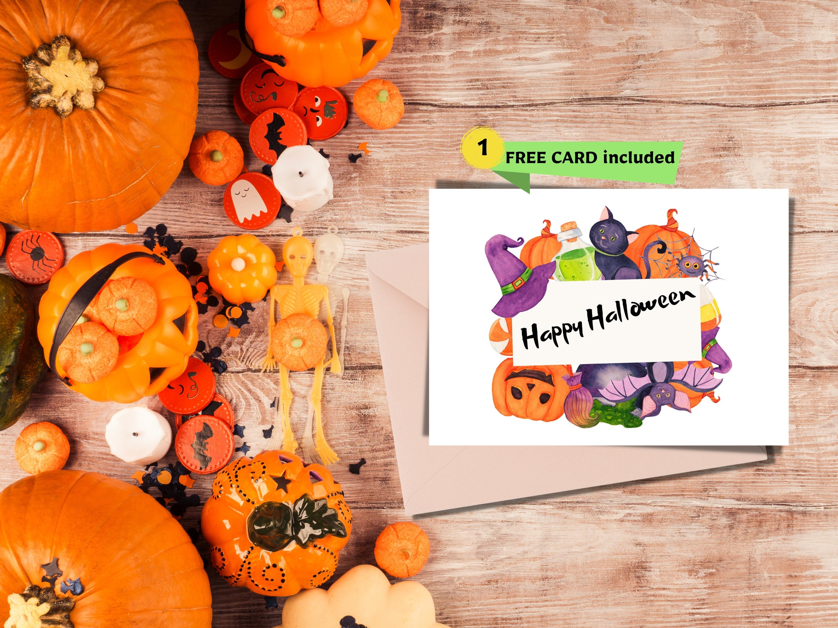 Halloween Card PRINTABLE Printable Halloween Cards Happy - Etsy