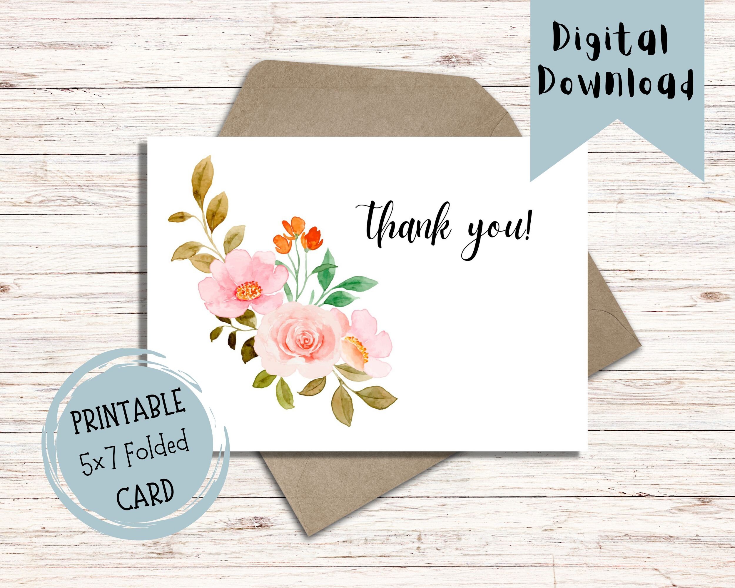 Thank You Digital Printable Card | Thank You Printable Card | Digital ...