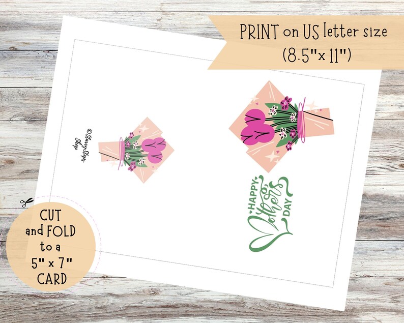 Tarjeta Del Día De La Madre Con Tulipanes Rosas Ramo De Acuarela