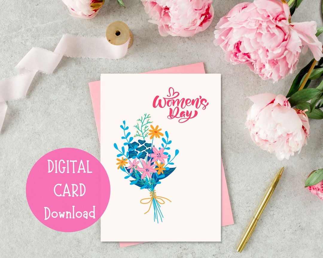Printable Women's Day Card, Digital Women's Day Card, Digital Download ...