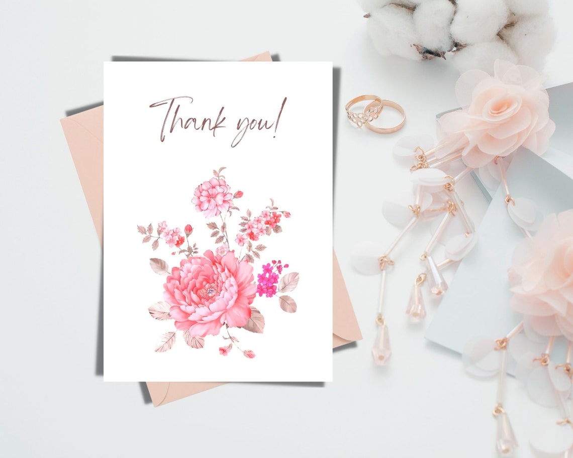Printable Thank You Card, Digital Download, Digital Thank You Card ...