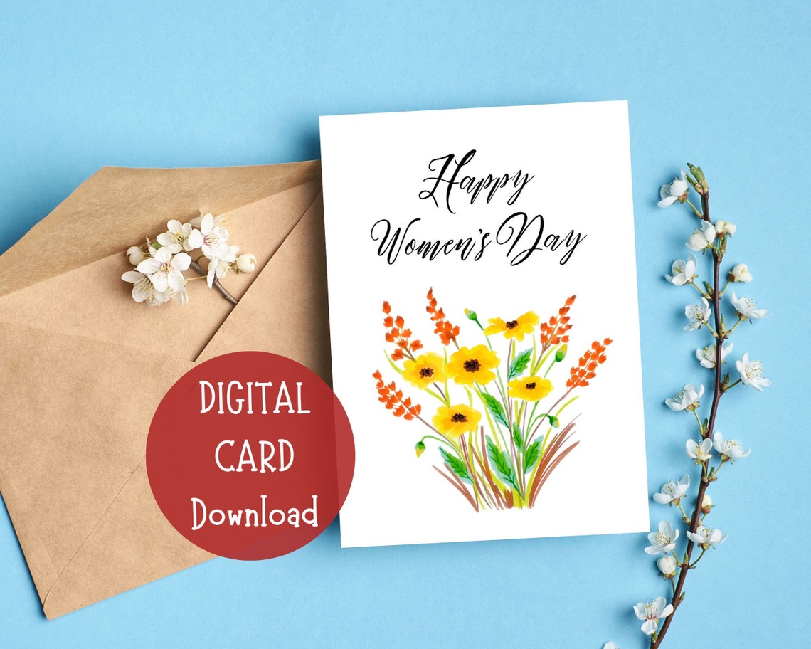 Printable Women's Day Card, International Women's Day Card, Digital ...