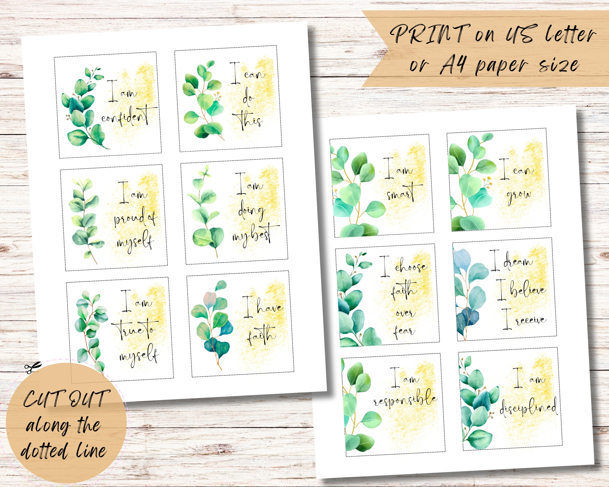 Motivational Mini Cards, Printable Affirmation Cards, Encouragement and ...