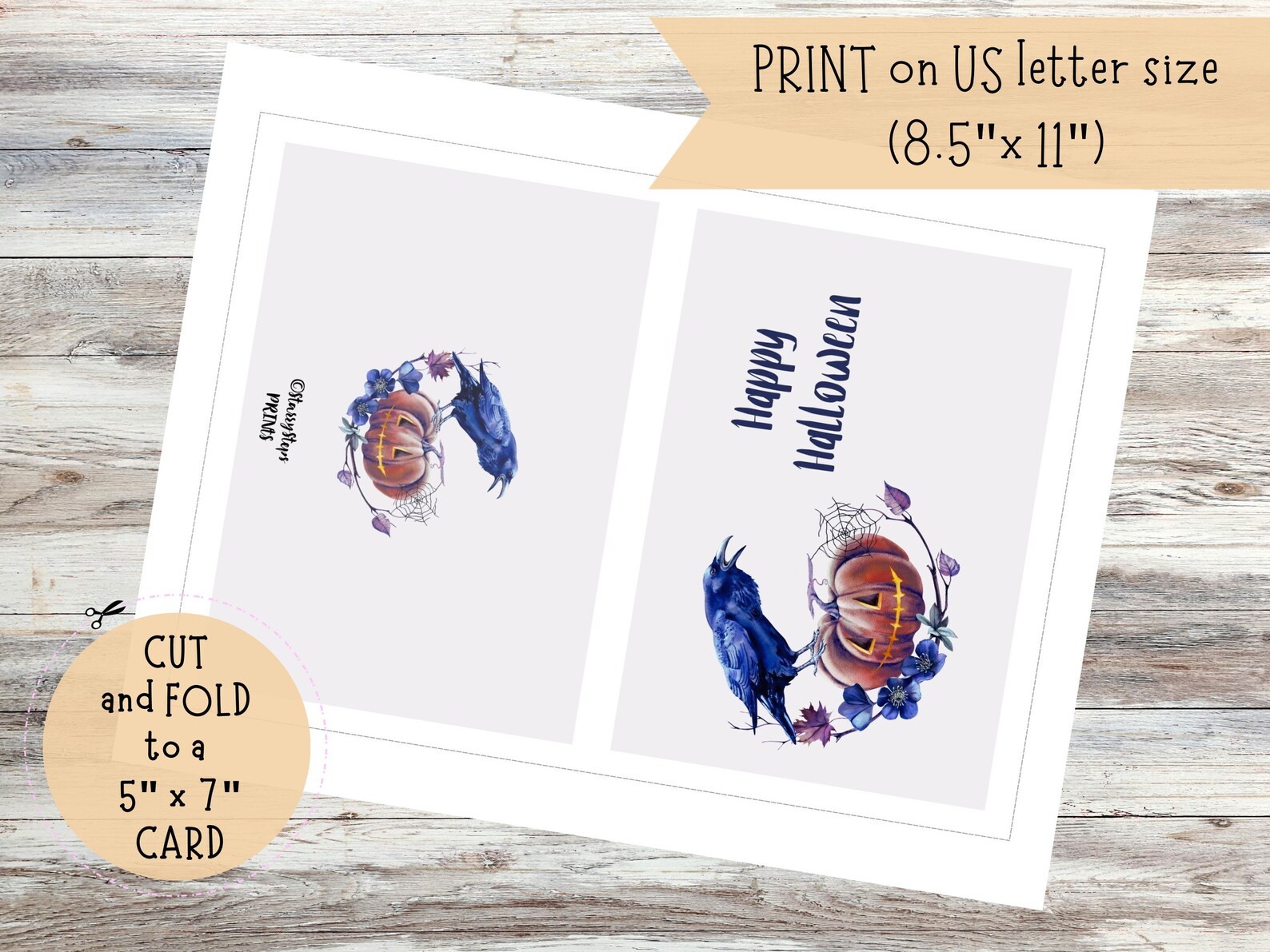 PRINTABLE Halloween Card Set, Printable Halloween Cards, Happy ...