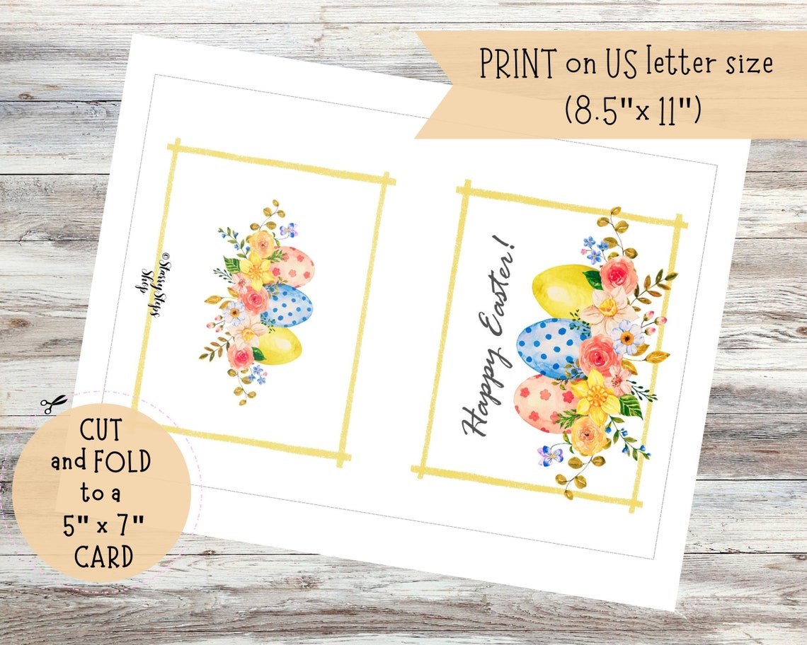 Printable Easter Card, Printable Card, Digital Download, Digital Easter ...