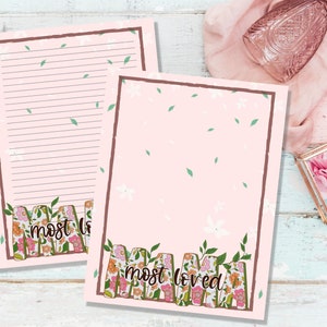 Mother's Day Printable Stationery Lined Printable Paper - Etsy