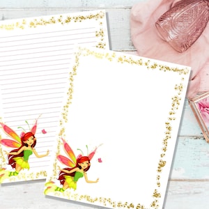 Fairy Printable Stationery, Lined Printable Paper, Blank Paper ...