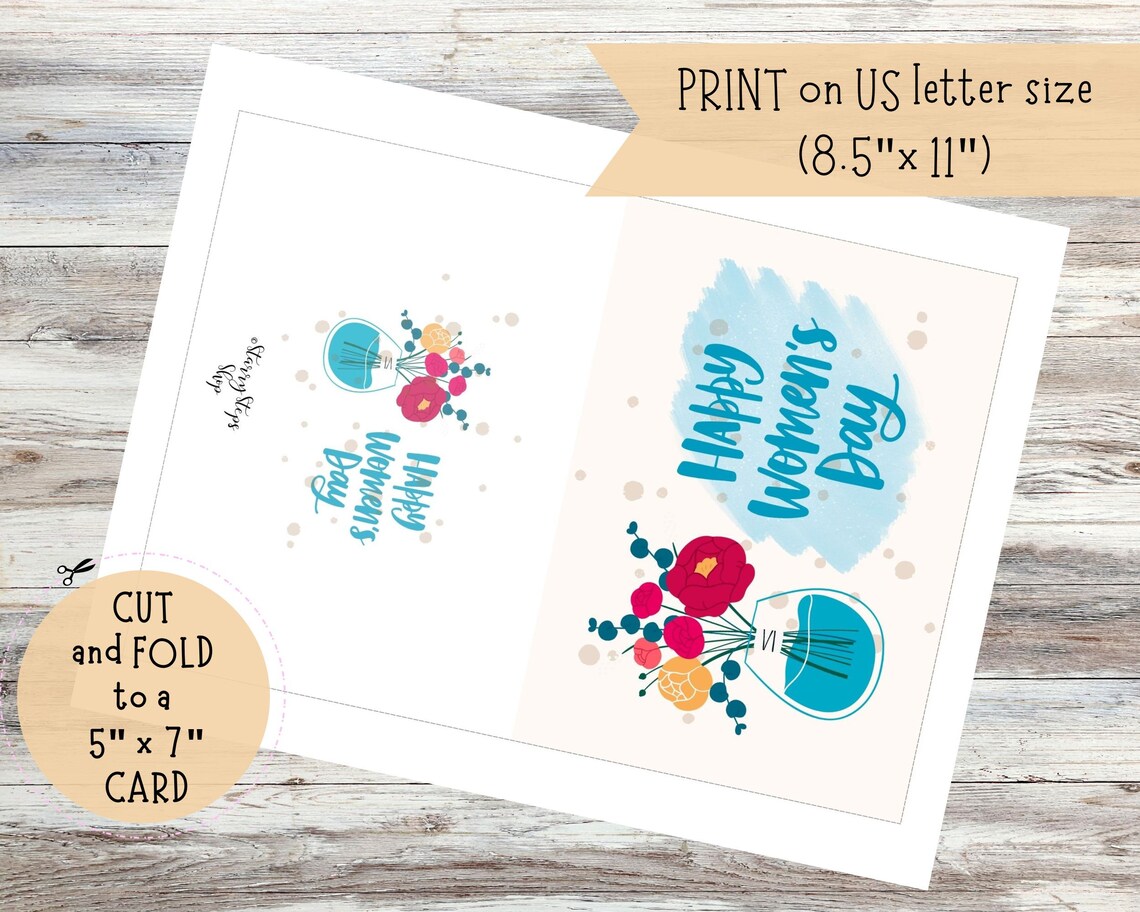 Printable Women's Day Card, Digital Happy Women's Day Card, Digital ...