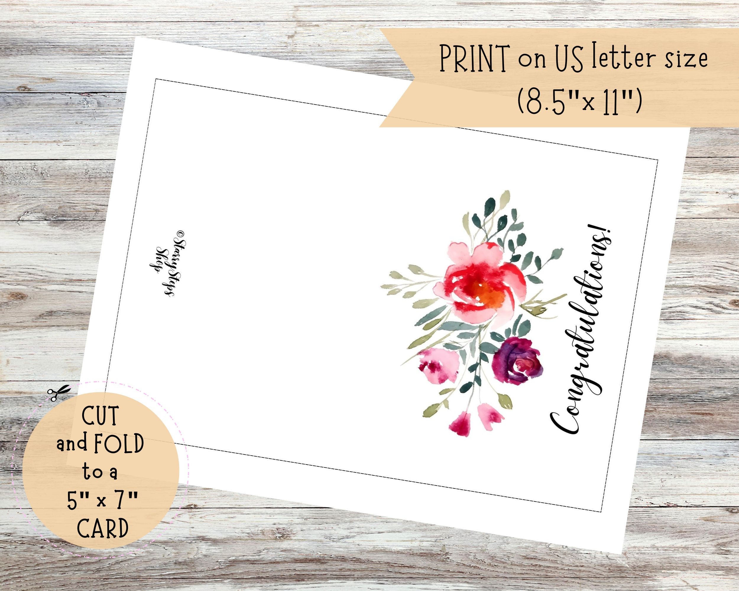 Floral Congratulations Printable Cards | Congratulations Digital Cards | Wedding Congratulations ...